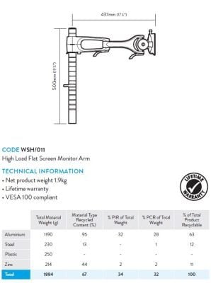 Wishbone Plus Single Monitor Arm | Seated